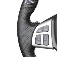 China Hand Stitched Carbon Leather Steering Wheel Cover Wrap for SUZUKI Swift 2014 2015 2016 for sale