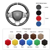 China Hand Stitched Carbon Leather Steering Wheel Cover Wrap for SUZUKI Swift 2014 2015 2016 for sale