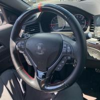 China Genuine Leather Beige Hand Stitching Steering Wheel Cover for Honda Acura RDX TL ILX for sale