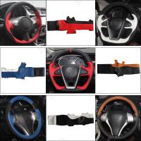 China Hand Sew Steering Wheel Cover Nissan Tiida Sylphy 2012-2015 Versa 2015-2019 Versa Note 2014-2018 NV200 2018-2019 Sentra S for sale