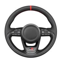 China Car Accessories Hand Stitching Genuine Leather Steering Wheel Cover for Toyota Yaris Cross GR 2023 2024 for sale