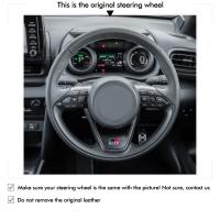 China Car Accessories Hand Stitching Genuine Leather Steering Wheel Cover for Toyota Yaris Cross GR 2023 2024 for sale