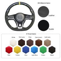 China Custom Red Thread Suede Steering Wheel Cover for Nissan X-Trail 2017-2019 Qashqai 2018 for sale