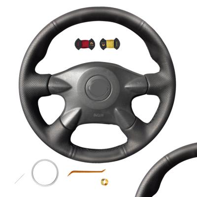 China DIY Artificial Leather Black Personalized Stitching Car Steering Wheel Cover For Nissan Almera N16 Pathfinder 2003 2004 Primera for sale
