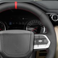 China Enhance Your Drive with Customizable and Durable PU Leather Steering Wheel Cover for Toyota Land Cruiser 300 GR Sport 2021-2024 for sale