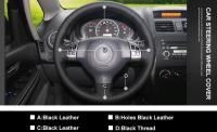 China Accessories Hand Sewing Stitching Black Artificial Leather Steering Wheel Cover for Suzuki SX4 Alto Swift with Buttons for sale