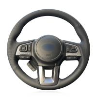 China Best Selling Hand Sewing Car Interior Accessories Auto Leather Steering Wheel Cover for Subaru Legacy Outback XV Forester for sale