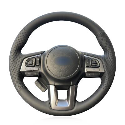 China Best Selling Hand Sewing Car Interior Accessories Auto Leather Steering Wheel Cover for Subaru Legacy Outback XV Forester for sale