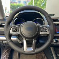 China Best Selling Hand Sewing Car Interior Accessories Auto Leather Steering Wheel Cover for Subaru Legacy Outback XV Forester for sale
