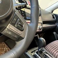 China Best Selling Hand Sewing Car Interior Accessories Auto Leather Steering Wheel Cover for Subaru Legacy Outback XV Forester for sale