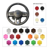 China Best Selling Hand Sewing Car Interior Accessories Auto Leather Steering Wheel Cover for Subaru Legacy Outback XV Forester for sale
