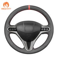 China Hand Sewing Black Suede Steering Wheel Cover for Honda Fit City Jazz Insight 2009 2010 2011 2012 2013 2014 for sale