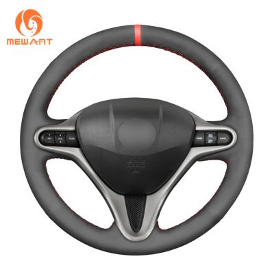 China Hand Sewing Black Suede Steering Wheel Cover for Honda Fit City Jazz Insight 2009 2010 2011 2012 2013 2014 for sale
