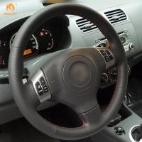 China Black Leather Steering Wheel Cover for Suzuki Swift SX4 Alto for sale