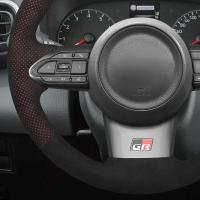 China Perfectly DIY Fluffy Faux Suede Steering Wheel Cover for Toyota Yaris Cross GR 2020 2021 2022 for sale