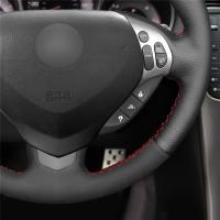 China Car accessories Custom Black Perforated Leather Suede Carbon fiber Steering Wheel Cover Wrap Protector For Acura TL 2007 2008 for sale
