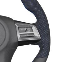 China Best Selling Car Accessories Repair Upholstery Blue Starlight Athsuede Leather Car Steering Wheel Cover for Subaru WRX  bmw for sale
