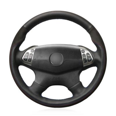 China Design Suede Black Genuine Leather Hand Stitching Steering Wheel Cover For Acura TL 2005 2006 for sale