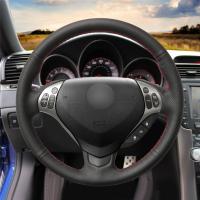 China Custom New Genuine Leather Hand Stitched  DIY Car Protector Steering Wheel Cover for Acura TL 2007 TL Type-S 2007 for sale