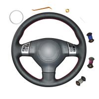China Genuine Leather Hand Stitching Black Customized DIY Steering Wheel Cover For Suzuki Swift 2011 2012 2013 for sale