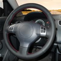 China Genuine Leather Hand Stitching Black Customized DIY Steering Wheel Cover For Suzuki Swift 2011 2012 2013 for sale