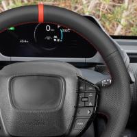 China Hand Stitching Artificial Leather Custom Steering Wheel Cover for Toyota Prius 2023-2024 for sale