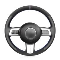 China Custom Black Suede Leather Steering Wheel Cover Thread Markers for Mazda MX-5 RX-8 CX-7 CX7 2007 2008 2009 2010 2011 2012 2013 for sale