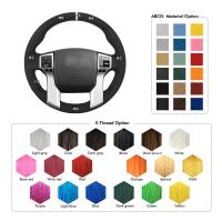 China Custom Hand Stitching Embossed Athsuede Steering Wheel Cover for Toyota 4Runner Land Cruiser Prado Tacoma Sequoia 2010-2017 for sale