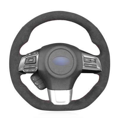 China Best Selling Car Accessories Athsuede Leather Car Steering Wheel Cover for subaru WRX 2015-2021 Impreza Outback bmw porsche for sale