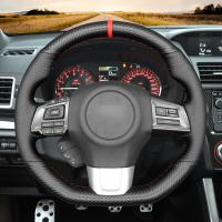 China Best Selling Car Accessories Carbon Fiber Leather Car Steering Wheel Cover for Subaru WRX 2015-2021 Impreza Outback BMW Porsche for sale