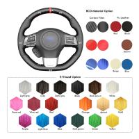 China Best Selling Car Accessories Carbon Fiber Leather Car Steering Wheel Cover for Subaru WRX 2015-2021 Impreza Outback BMW Porsche for sale