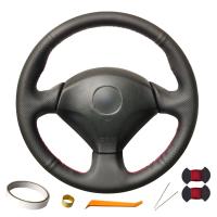 China Car Hand Sewing Custom Black PU Leather Steering Wheel Cover For Honda Civic Si 2002 2003 2004 Honda Acura RSX Type-S 2005 for sale
