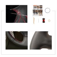 China Car Hand Sewing Custom Black PU Leather Steering Wheel Cover For Honda Civic Si 2002 2003 2004 Honda Acura RSX Type-S 2005 for sale