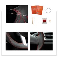 China Hand Sewing Suede Black Genuine Leather Custom Design Steering Wheel Cover For Mazda 3 Axela CX-5 CX5 2013 2014 2015 2016 2017 for sale