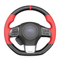 China Best Selling Car Accessories Carbon Fiber Leather Car Steering Wheel Cover for Subaru WRX 2015-2021 Impreza Outback Porsche for sale