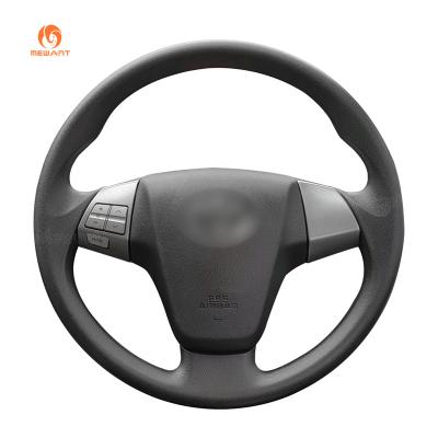 China Hand Stitching Black Artificial Leather Custom Steering Wheel Cover for Toyota Calya 1.2 E Std G AT 2016-2024 for sale