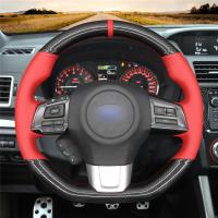 China Best Selling Car Accessories Carbon Fiber Leather Car Steering Wheel Cover for Subaru WRX 2015-2021 Impreza Outback Porsche for sale