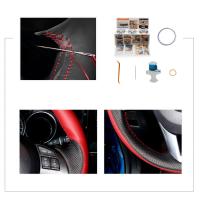 China Accessory Hand Sewing Red Black Leather Customized DIY Steering Wheel Cover For Mazda 3 Axela CX-5 CX5 2013 2014 2015 2016 2017 for sale