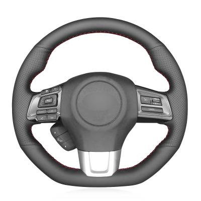 China Best Selling Car Accessories Carbon Fiber Leather Car Steering Wheel Cover for subaru WRX 2015-2021 Impreza Outback bmw porsche for sale