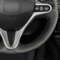 China Customized Hand Stitched Suede Leather Steering Wheel Cover for Honda Civic 8 8th Gen 2006 2007 2008 2009 2010 2011 for sale