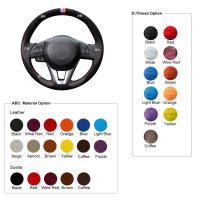 China Design Genuine Leather Black Suede DIY Stitching Steering Wheel Cover For Mazda 6 Atenza 2 CX-3 CX3 2014 2015 2016 2017 for sale