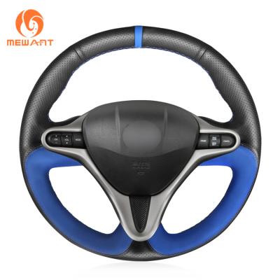 China Custom Hand Sewing Blue Suede Leather Steering Wheel Cover for Honda Civic 8 8th Gen 2006 2007 2008 2009 2010 2011 for sale