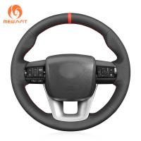 China Cheap Black Pu Faux Leather Steering Wheel Wrap Cover For Toyota Hilux Pickup 2.0 2.4 2.8 P/U SC E DC G Indonesia 2015-2024 for sale