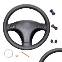 China Car Interior Artificial Leather Black Hand Sewing Customized Steering Wheel Cover For Mazda 5 2004 2005 2006 2007 2008 2009 2010 for sale