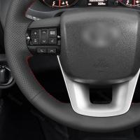 China Cheap Black Pu Faux Leather Steering Wheel Wrap Cover For Toyota Hilux Pickup 2.0 2.4 2.8 P/U SC E DC G Indonesia 2015-2024 for sale