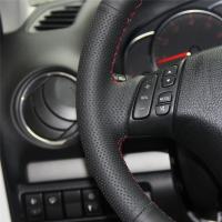 China Car Interior Artificial Leather Black Hand Sewing Customized Steering Wheel Cover For Mazda 5 2004 2005 2006 2007 2008 2009 2010 for sale