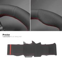 China Cheap Black Pu Faux Leather Steering Wheel Wrap Cover For Toyota Hilux Pickup 2.0 2.4 2.8 P/U SC E DC G Indonesia 2015-2024 for sale