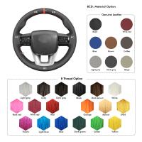 China Cheap Black Pu Faux Leather Steering Wheel Wrap Cover For Toyota Hilux Pickup 2.0 2.4 2.8 P/U SC E DC G Indonesia 2015-2024 for sale