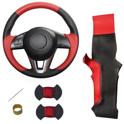China Stitched Leather Steering Wheel Cover for Mazda CX-5 CX5 Mazda 6 Atenza 2014 Mazda 3 for sale