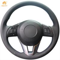 China Stitched Leather Steering Wheel Cover for Mazda CX-5 CX5 Mazda 6 Atenza 2014 Mazda 3 for sale